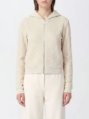 Off-White All-over Logo Zip-up Hoodie - Beige