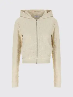Off-White All-over Logo Zip-up Hoodie - Beige