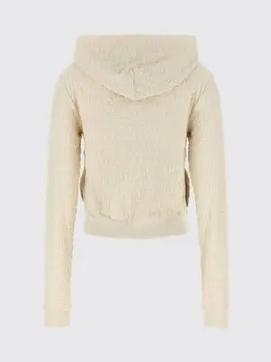 Off-White All-over Logo Zip-up Hoodie - Beige