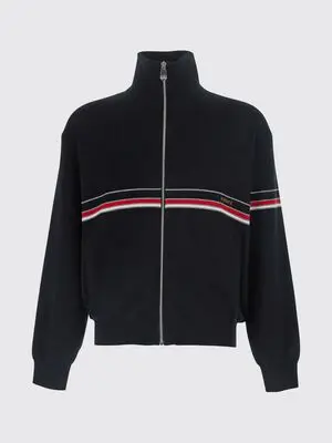 Versace Striped Cotton Turtleneck Zip-up Jumper