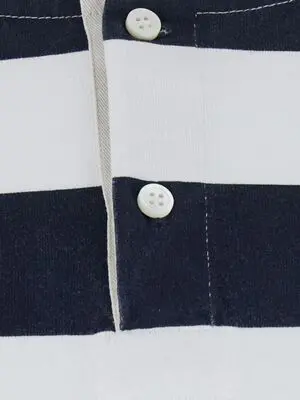 Jacquemus Striped Long-sleeved Cotton T-shirt With Two-button Neckline