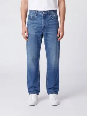 FRAME The Straight Mid-rise Cotton Denim Jeans - Blue