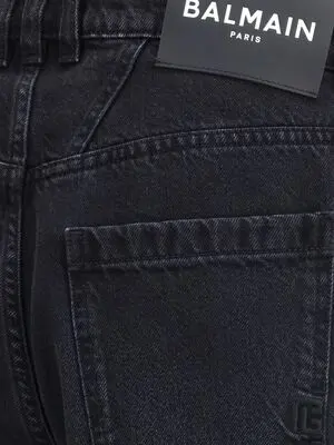 Balmain Straight Fit Five-pocket Cotton Denim Jeans