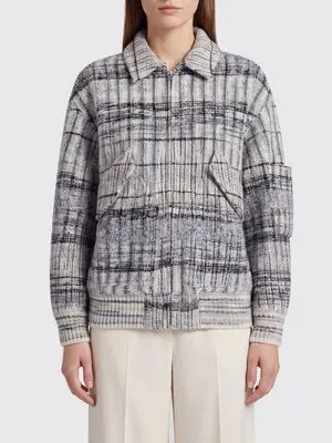 Missoni Wool Knit Bomber Jacket With Abstract Pattern And Zip Closure - White