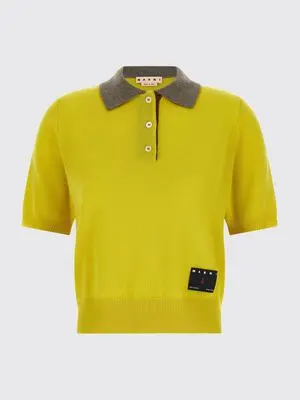 Marni Knitted Pure Cashmere Polo Shirt - Yellow