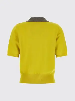 Marni Knitted Pure Cashmere Polo Shirt - Yellow