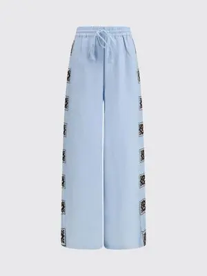 ALEMAIS Grace Linen Wide-leg Trousers With Ethnic Print