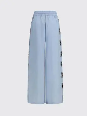 ALEMAIS Grace Linen Wide-leg Trousers With Ethnic Print
