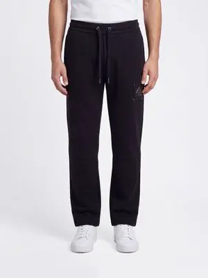 Moose Knuckles Cotton Jogging Trousers With Drawstring And Contrast Logo Detail