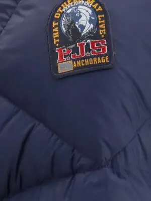 PARAJUMPERS Long Quilted Down Jacket With Hood - Navy