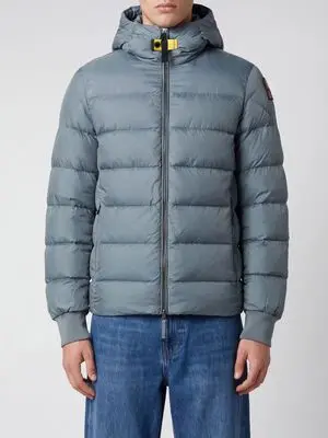 PARAJUMPERS Short Quilted Nylon Down Jacket With Hood And Zip Closure - Green