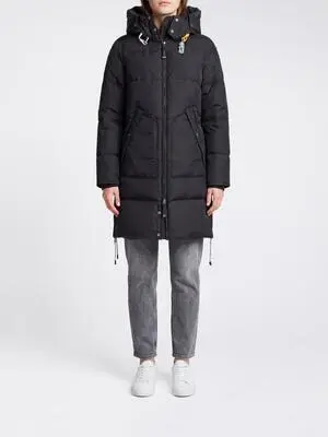 PARAJUMPERS Long Quilted Down Jacket With Hood And High Neck - Black