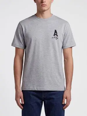 AUTRY Contrast Logo Cotton T-shirt - Grey