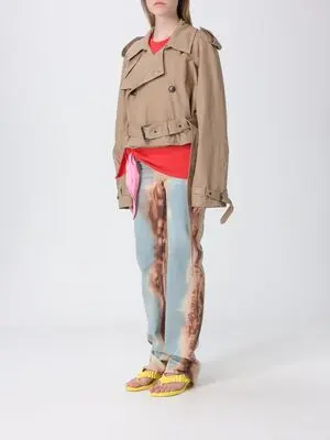 JW Anderson Double-breasted Cropped Cotton Trench Coat With Belt