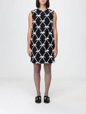 Moschino Bow-embellished Virgin Wool Mini Sheath Dress - Black