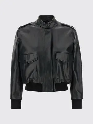 TOM FORD Lambskin Leather Bomber Jacket With High Neck And Epaulettes