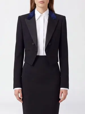 TOM FORD Wool Tuxedo Blazer With Velvet Peak Lapels - Black
