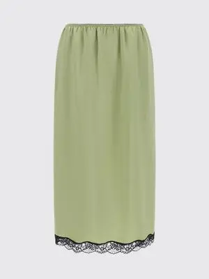 TWINSET A-line Midi Skirt With Lace Inserts - Green