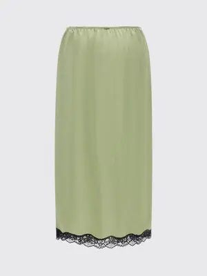 TWINSET A-line Midi Skirt With Lace Inserts - Green