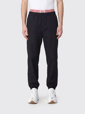 Versace Technical Fabric Jogging Trousers With Greca Logo Elasticated Waistband