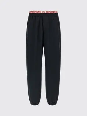 Versace Technical Fabric Jogging Trousers With Greca Logo Elasticated Waistband