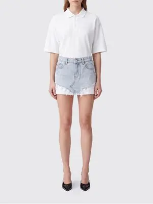 Alexander Wang Bi Double-layer Cotton Mini Shirtdress With Classic Collar - Multicolor