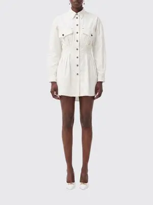 Versace Slim Fit Cotton Poplin Mini Shirtdress With Patch Pockets