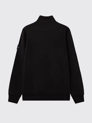 Stone Island Half-zip Cotton Sweatshirt With Compass Logo - Black