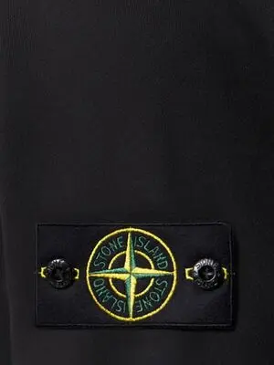 Stone Island Half-zip Cotton Sweatshirt With Compass Logo - Black