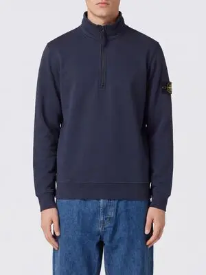 Stone Island Half-zip Cotton Sweatshirt With Compass Logo