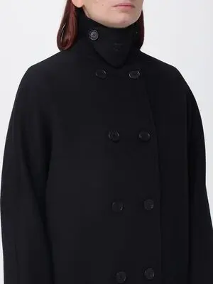 COURREGES Double-breasted Wool Coat With Lapels And Dropped Shoulders