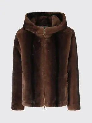 ERMANNO FIRENZE Hooded Faux Fur Jacket With Zip Closure