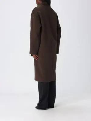 Alberta Ferretti Long Double-breasted Wool Coat With Dropped Shoulders And A Belt
