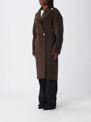 Alberta Ferretti Long Double-breasted Wool Coat With Dropped Shoulders And A Belt