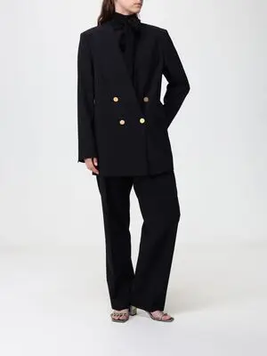 Alberta Ferretti Long Double-breasted Blazer In Polyester