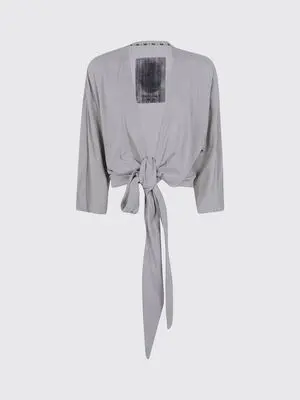 ZIGGY CHEN Draped V-neck Cardigan In Cotton With Tie Fastening