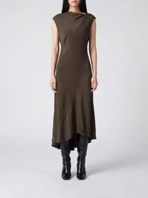 Alberta Ferretti Long Satin Slip Dress - Grey