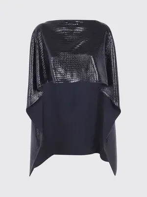 Alberta Ferretti Sequin Cape With Tie Detail - Black