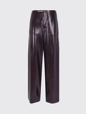 Alberta Ferretti High-waisted Palazzo Trousers With Rhinestone Embellishments - Brown