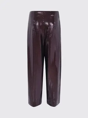 Alberta Ferretti High-waisted Palazzo Trousers With Rhinestone Embellishments - Brown