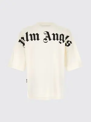 Palm Angels Relaxed Fit Cotton T-shirt With Contrasting Logo - White
