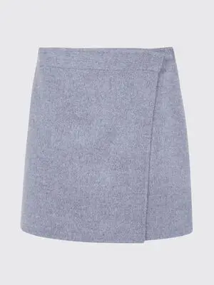 SEMICOUTURE High-waisted Wool Wrap Miniskirt - Grey