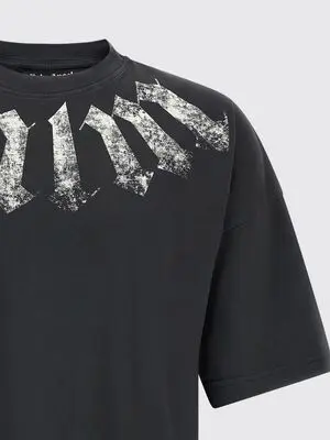 Palm Angels Relaxed Fit Graffiti Logo Print Cotton T-shirt