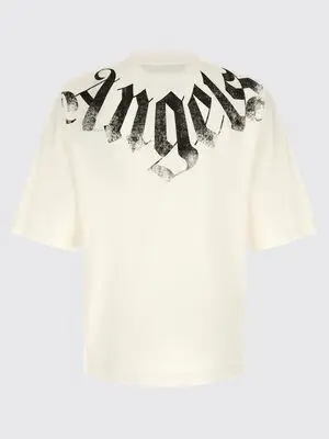 Palm Angels Relaxed Fit Graffiti Logo Print Cotton T-shirt - White