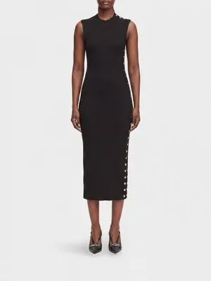 Karl Lagerfeld Off-the-shoulder Ribbed Knit Maxi Dress
