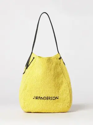 JW Anderson Bulb Shoulder Bag In Beaded Fabric - Yellow