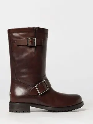 JIMMY CHOO Buckled Leather Boots - Brown