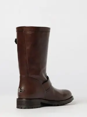 JIMMY CHOO Buckled Leather Boots - Brown