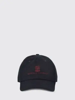 Brunello Cucinelli Embroidered Cotton Baseball Cap - Blue