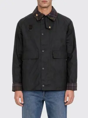 Barbour Spey Waxed Cotton Jacket With Corduroy Collar - Green